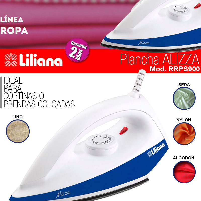 Plancha Seca Alizza Liliana Rps900 1100w Suela Antiadherente - LILIANA ...