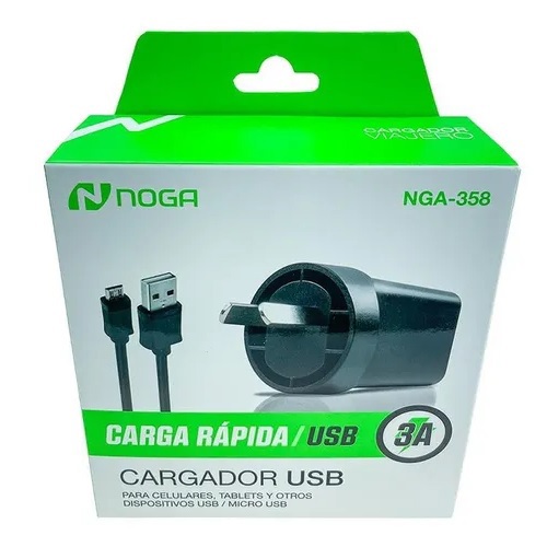 Cargador Usb Carga Rapida Noga Nga-358 15w Cable Desmontable - NOGA CABLES Y CARGADORES - Megatone