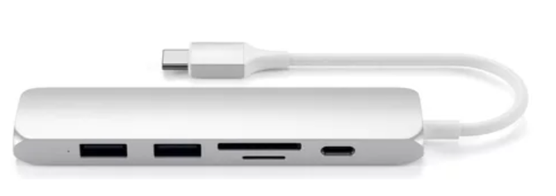 Adaptador Multipuertos Hub Usb C Slim V2 Satechi Para Mac - SATECHI CABLES Y CARGADORES - Megatone
